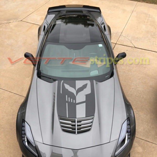 Shark gray C7 Corvette Z06 center stripes with C7R jake skull ...