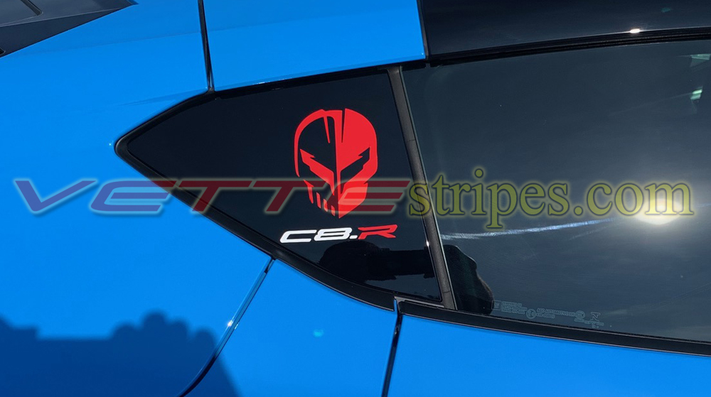 2020 - 2021 C8R Jake Skull script decal - 1 set - VetteStripes.com